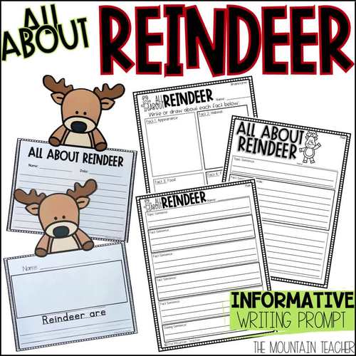Reindeer Craft and Informative Writing Prompt | Christmas Bulletin ...