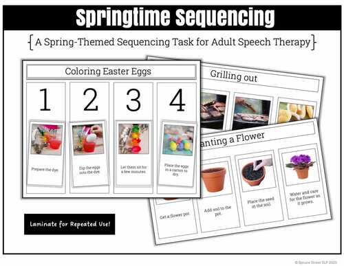 Spring Sequencing Task for Adult Speech Therapy | Perfect for dementia ...