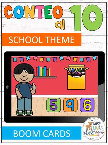 Counting to 10 Addition to 10 Boom Cards in Spanish, Conteo y sumas al 10.