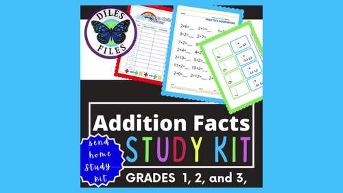 Addition Facts Quiz Study Kit Flashcards & Practice Quizzes by Diles Files