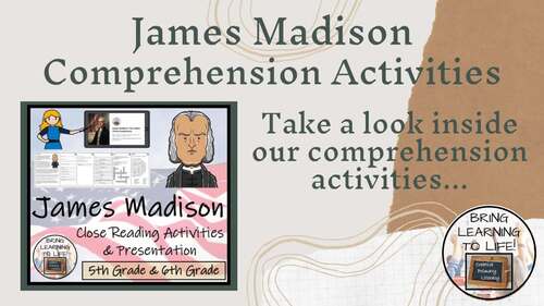 James Madison Close Reading Comprehension Activities | 5th Grade & 6th ...