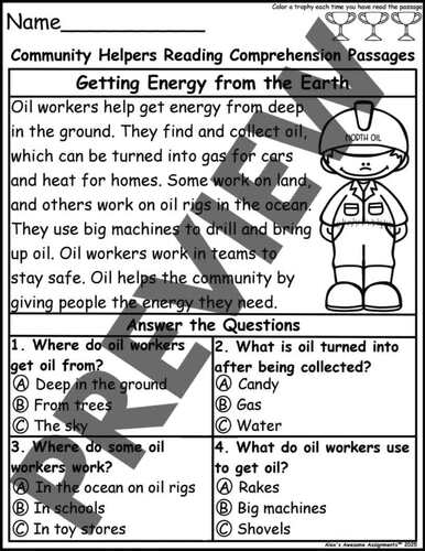 10 Community Helpers Reading Comprehension Passages | 1st Grade 2nd ...