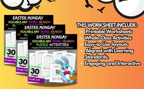 April Easter Monday Word Search Puzzle Morning Work Activities 2nd,3rd ...