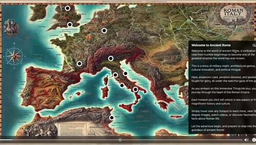 (360/VR) The Roman World: ThingLink Virtual Tour by AI History Hub