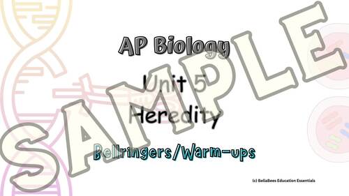 AP Biology Unit 5: Heredity |15+ Bellringers/Warm-ups with Answers (PPT)