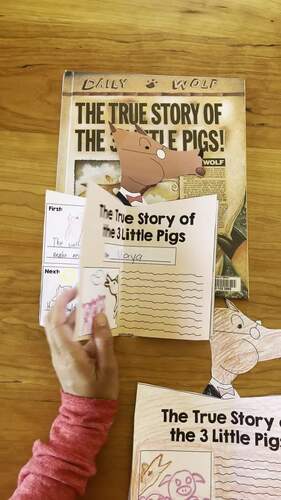 The True Story of the 3 Little Pigs Writing Craft Activity, Fairytale ...