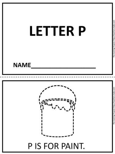 Letter P tracing and coloring emergent reader for pre-K, K, homeschool ...