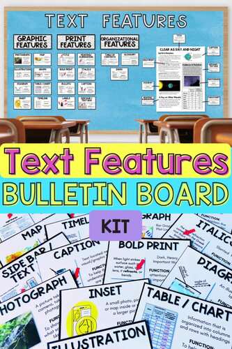 Nonfiction Text Features Bulletin Board Set | Text Feature Posters