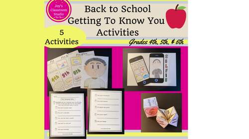 Getting To Know You | Fourth, Fifth, and Sixth Grades by Joy's ...