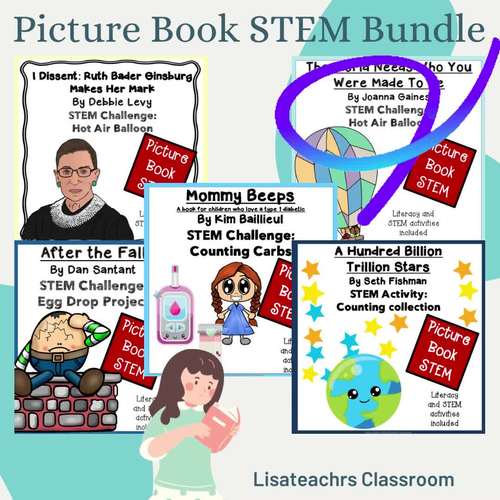 Picture Book STEM Challenge Bundle and activities by LisaTeachR's Classroom