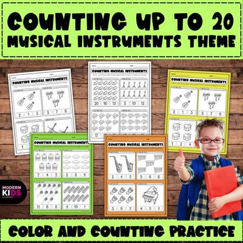 Counting with Musical Instruments Up to 20- Visual Math Stations