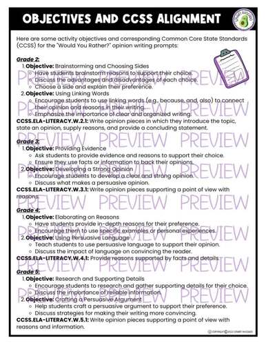 Would You Rather? This or That Opinion Writing Prompts -Creative ...