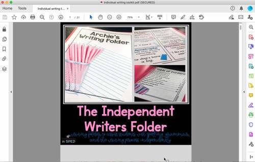 Independent Writers Folder:spelling aides, cheat sheets, more | TPT