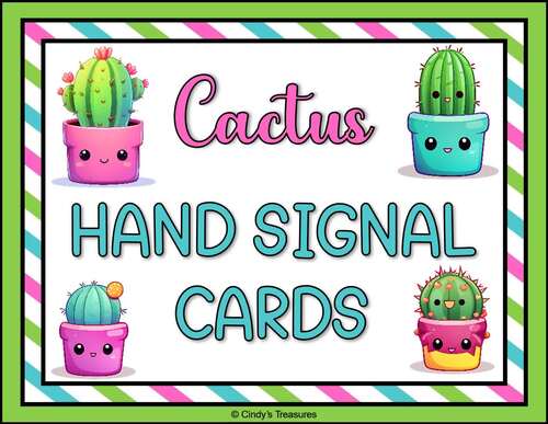 Cactus Theme Hand Signal Cards *Editable* by Cindy's Treasures | TPT