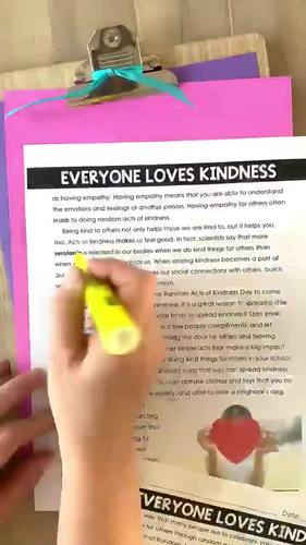 Valentine's Day Reading Passages Random Acts Kindness February Close Read