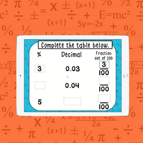 Fractions decimals and percent Boom Cards | Middle School Math | TPT