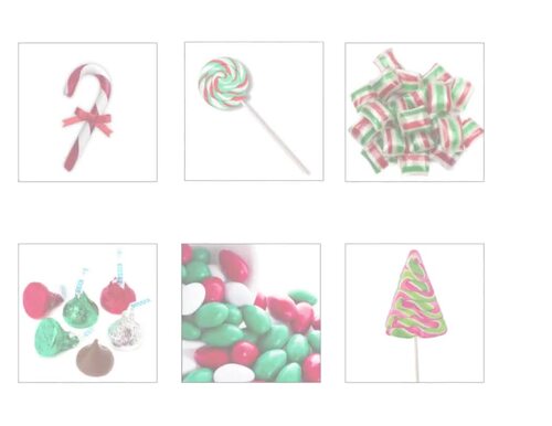 Merry & Bright Realistic Christmas Pictures Magnetic Tile Stickers ...