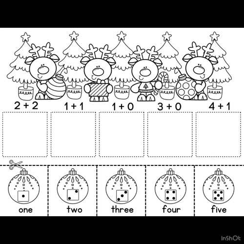December Math No Prep Activities and Worksheets for Kindergarten