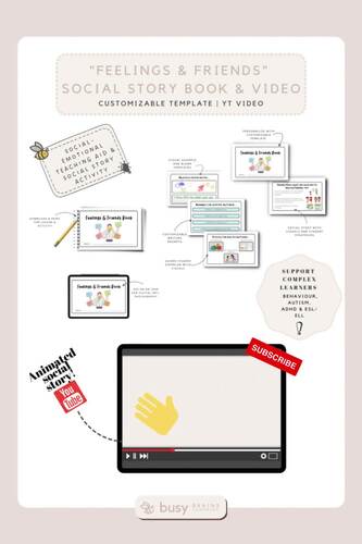 “Feelings&Friends” Social Story Book| Autism, Social-Emotional, SPED ...