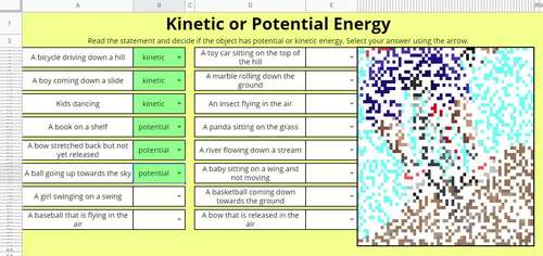 Potential and Kinetic Energy Review Activity - Digital Mystery Picture