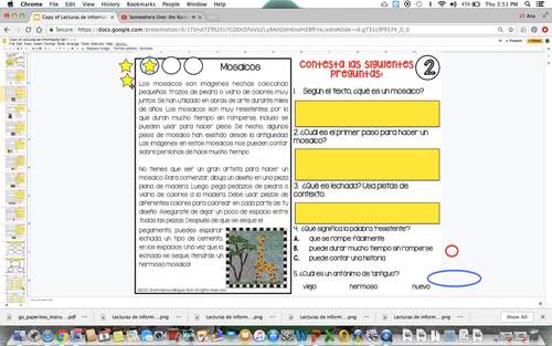 Reading Comprehension in Spanish for Google Classroom - Lecturas de ...