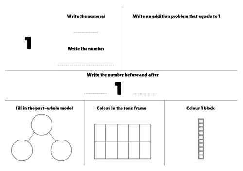 Grade 1, Numbers 1-10 Workbooklet by Bee Amazing Teacher | TPT