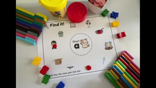 Short Vowel Middle Sound Word Hunt: Short a, i, u, e, o by Bibo Buzz