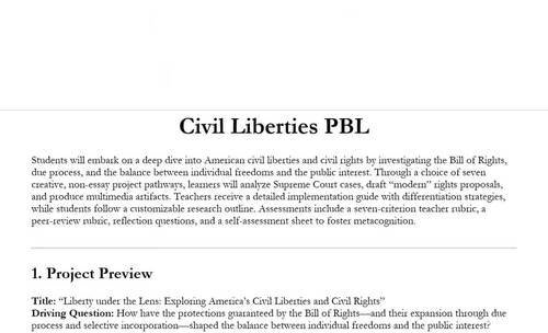 Civil Liberties Project by PBL History & Civics | TPT