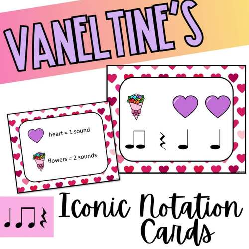 Valentine's Day Pre Rhythm Iconic Notation Music Cards Quarte Rest ...