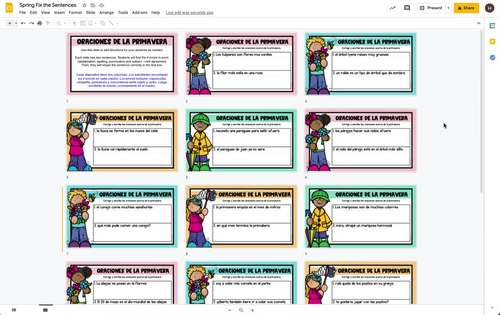 Spring - Fix the Sentences in SPANISH | Corrigiendo oraciones de la ...