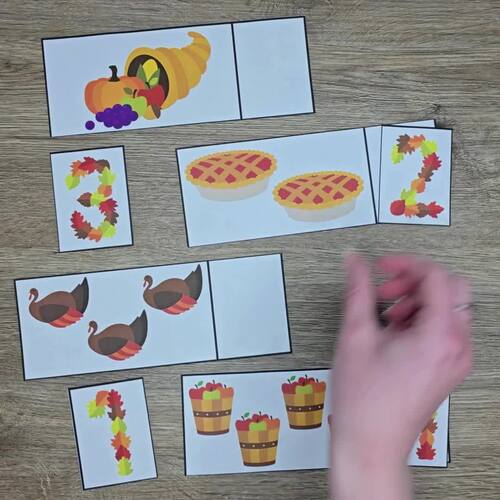 Thanksgiving Number Match Activity by HH Fun and Learning | TPT