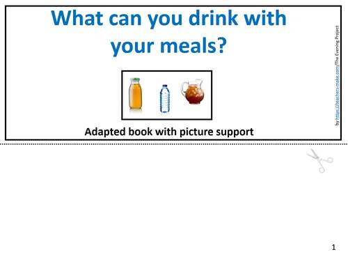 Drinks vocabulary adapted for Early childhood and Special Education