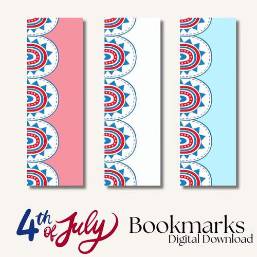 4th of July Bookmarks – Patriotic Printable Reading Gift for Kids (Set 3)