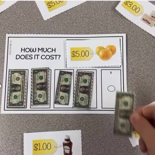 Next Dollar Up (up to $5) - How Many Dollars Do I Need Work Task Box ...