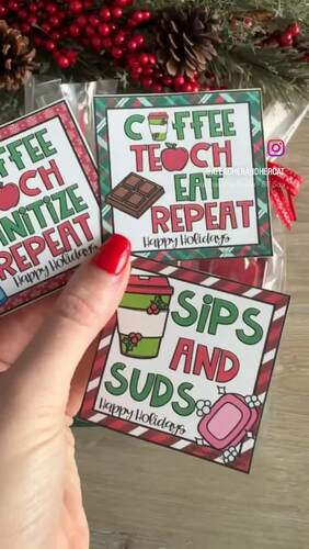 Christmas Gift Tags for Gift Card Chocolate and Soap gift tags | TPT