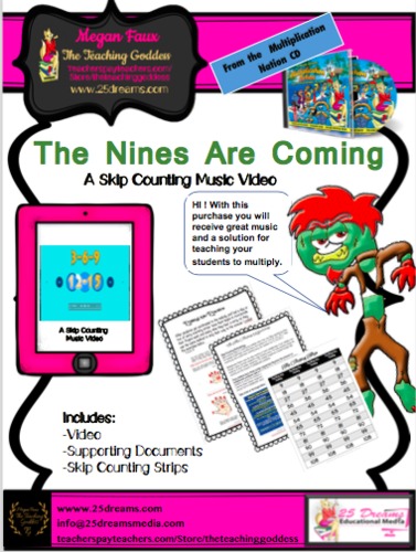 Multiplication Nation Skip Counting Video Nines Times Tables | TPT