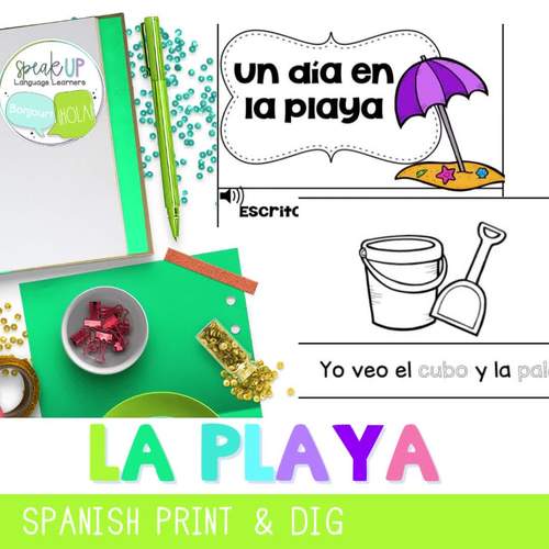 Un día en la playa Spanish Beach Summer Reader - Printable & Boom Cards ...