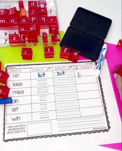 1st grade Spelling Activities | Read, Trace, Write and Stamp| Word Work