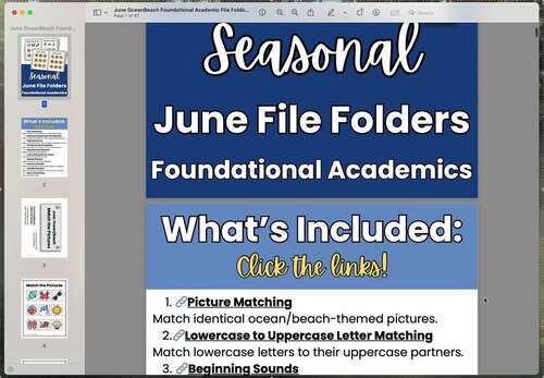 JUNE Ocean/Beach File Folders | SPED & Autism | ESY | Foundational ...