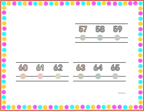 Printable Boho Neutral Large Number Line, Boho Number Line Wall Display