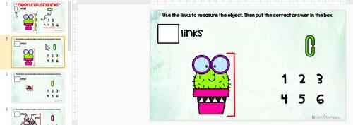 Measurement with non Standard - Digital Distance Learning ONLINE lesson