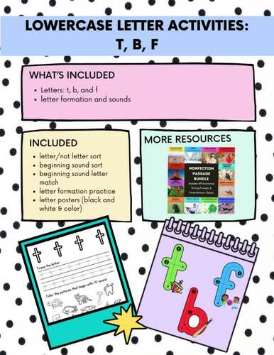 **BUNDLE** Lowercase Letter Phonics and Letter Formation Activities: a-z