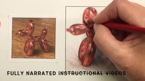 Colored Pencil Drawing Balloon Dog Art Project Middle School Art High ...