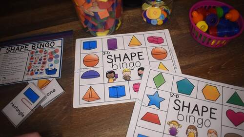 2D & 3D Shape Bingo Game by Fun Hands-on Learning | TPT