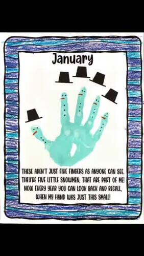 Handprint Art Memory Book - Jan-Dec - Keepsake - Printable | TPT
