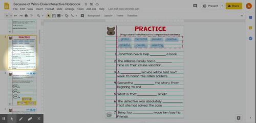 Because of Winn-Dixie Interactive Notebook - Grade 4 Reading Street