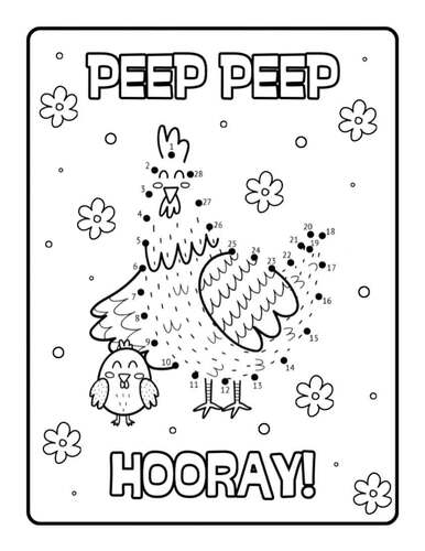 SPRING Dot to Dot Activity Page, Spring Coloring Sheets, EASY Spring Craft