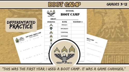 Subtraction Boot Camp - Math Pre-Test, Math Drills & Mastery Tests