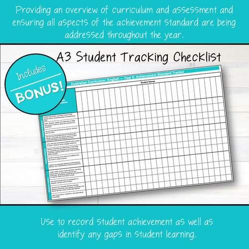 V9 Australian Curriculum ENGLISH ACHIEVEMENT STANDARD CHECKLISTS - YEAR 6