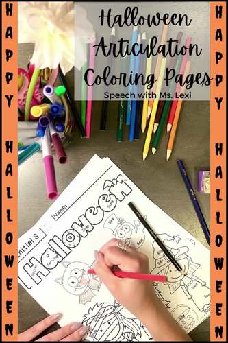 Articulation Coloring Sheets | Halloween | Speech Therapy | TPT